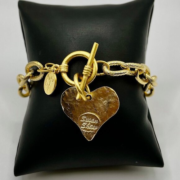 Susan Shaw | Jewelry | 25hg Heart Toggle Gold Bracelet By Susan Shaw ...